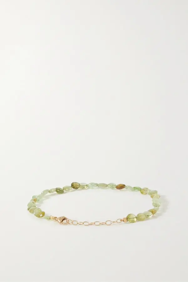Jia Jia Gold Garnet Beaded Bracelet - Green