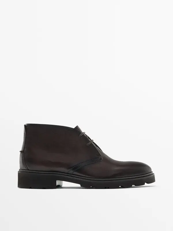 Massimo Dutti Nappa Leather Safari Boots In Brown - 55% Off  display picture 3