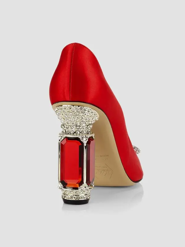 NALEBE Aurum 102mm Satin Crystal-embellished Pumps