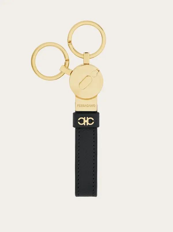 FERRAGAMO Gancini Key Holder - Black