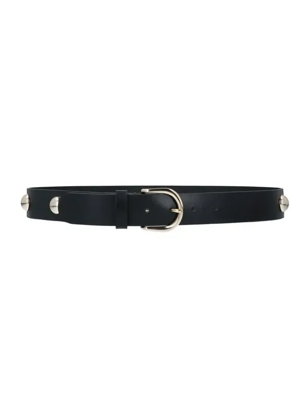 Sandro Cowhide Belt With Metal Appliqués - Black