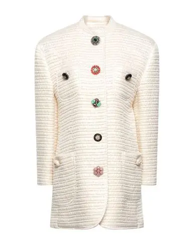 Dolce & Gabbana Overcoat & Trench Coat In Wool, Silk, And Polyamide - Ivory