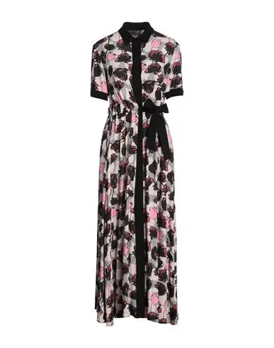 TRUSSARDI Striped Floral Print Maxi Shirt Dress