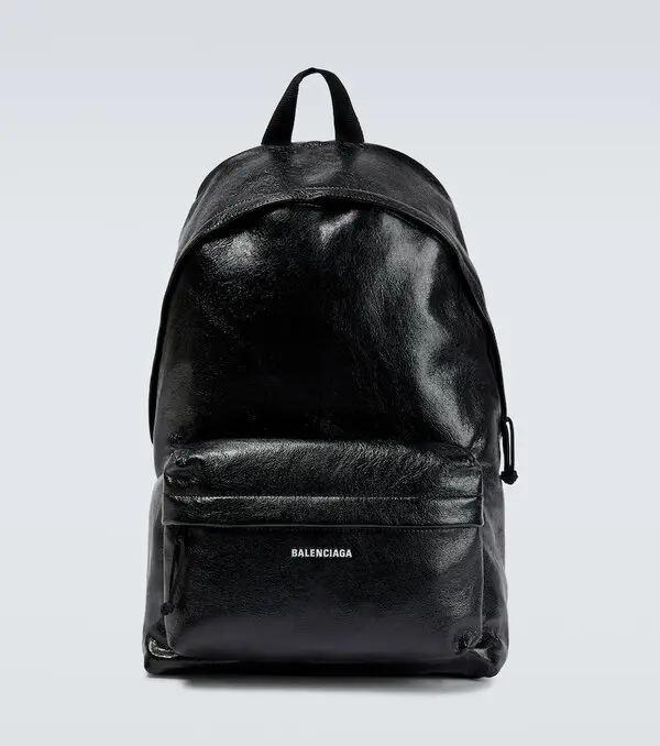 Balenciaga Leather Backpack - Black