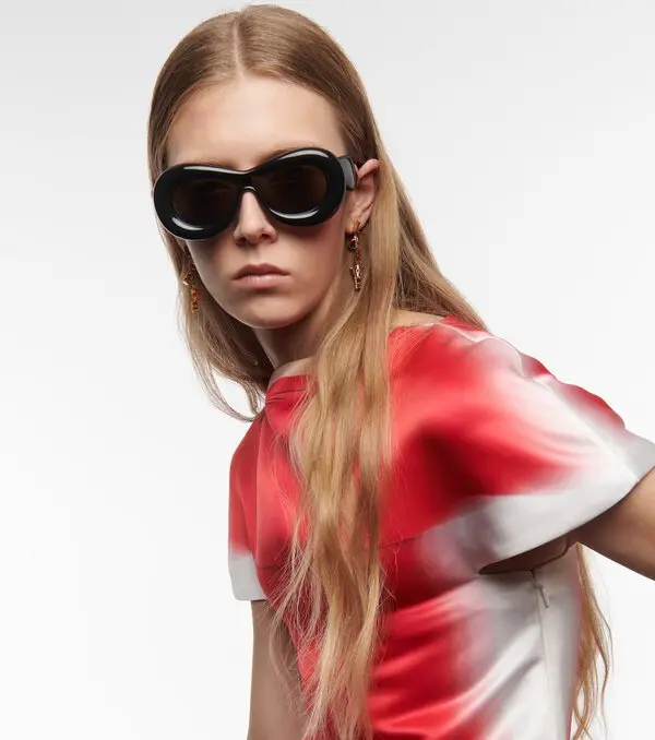 Loewe Inflated Oval Sunglasses - Black