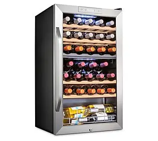 IVATION 33-bottle Stainless Steel Dual Freestand Ng Wine Fridge - Silver