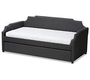 BAXTON STUDIO Ally Modern And Contemporary Fabric Upholstered Daybed Trundle - One-color