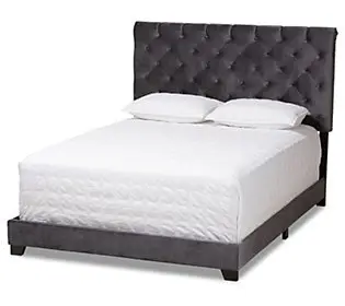 BAXTON STUDIO Candace Luxe And Glamour Velvet Upholstered Bed - One-color