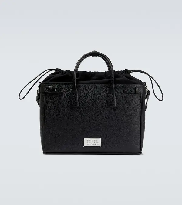 MAISON MARGIELA 5ac Document Holder Leather Tote Bag - Black
