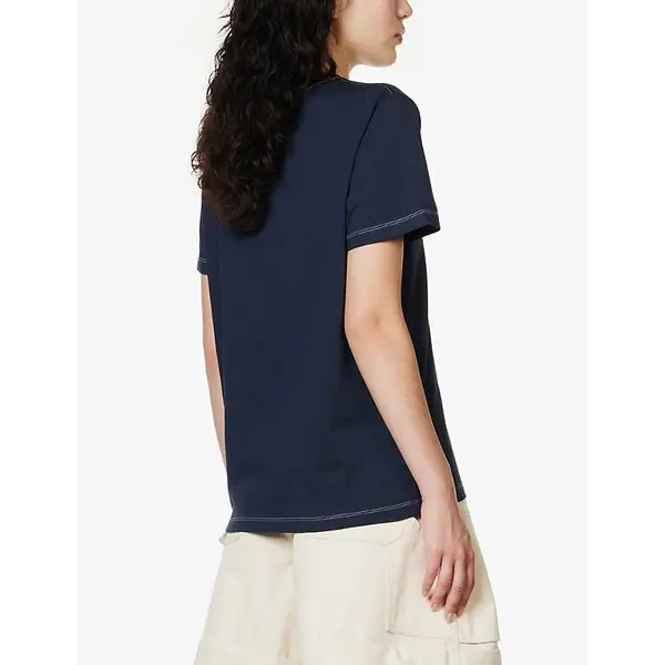 GANNI Light Graphic-print Cotton-jersey T-shirt