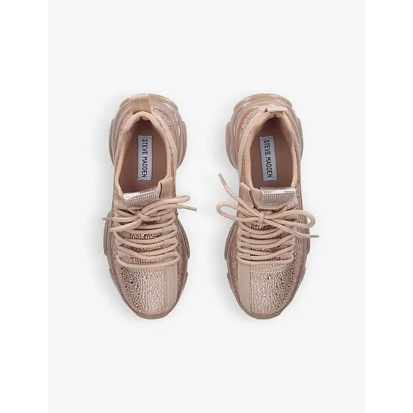 Steve Madden Maxima-r Crystal-embellished Woven Low-top Trainers