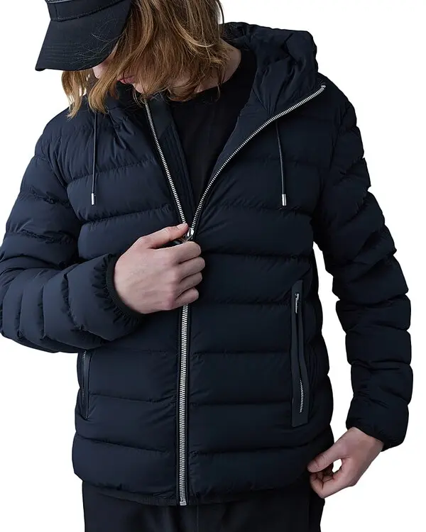 Mackage Agile-360 Stretch Light Hooded Down Jacket - Black