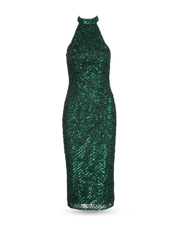 high neck green midi dress Green Cowl Neck Eden Maxi Dress main image 0