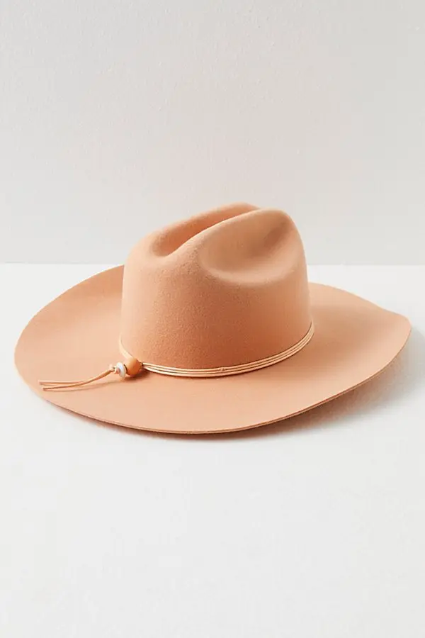 Lack Of Color Ridge Felt Cowboy Hat In Peach - 56% Off  display picture 1