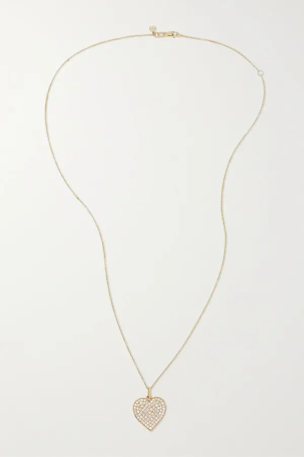 SYDNEY EVAN Extra Large Heart Diamond Necklace