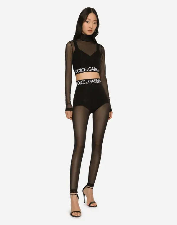 Dolce & Gabbana Tulle Turtle-neck Top