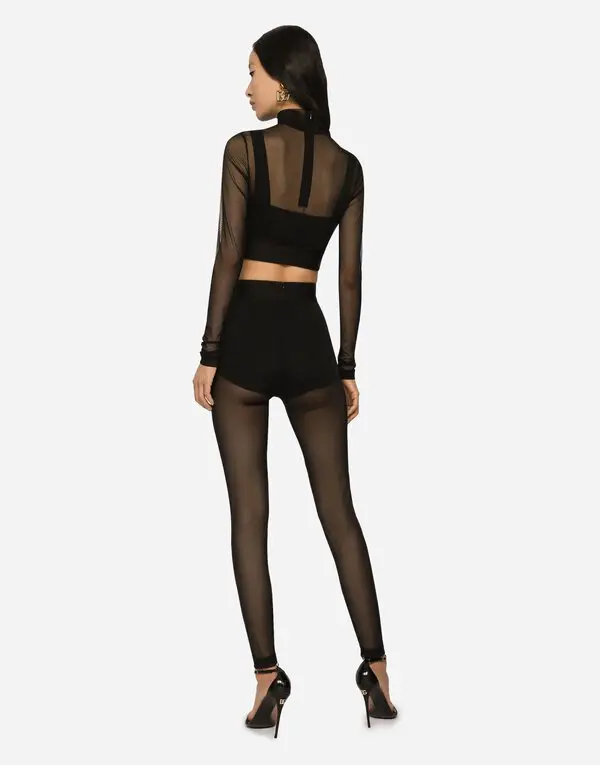 Dolce & Gabbana Tulle Turtle-neck Top