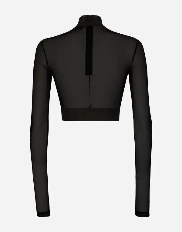 Dolce & Gabbana Tulle Turtle-neck Top
