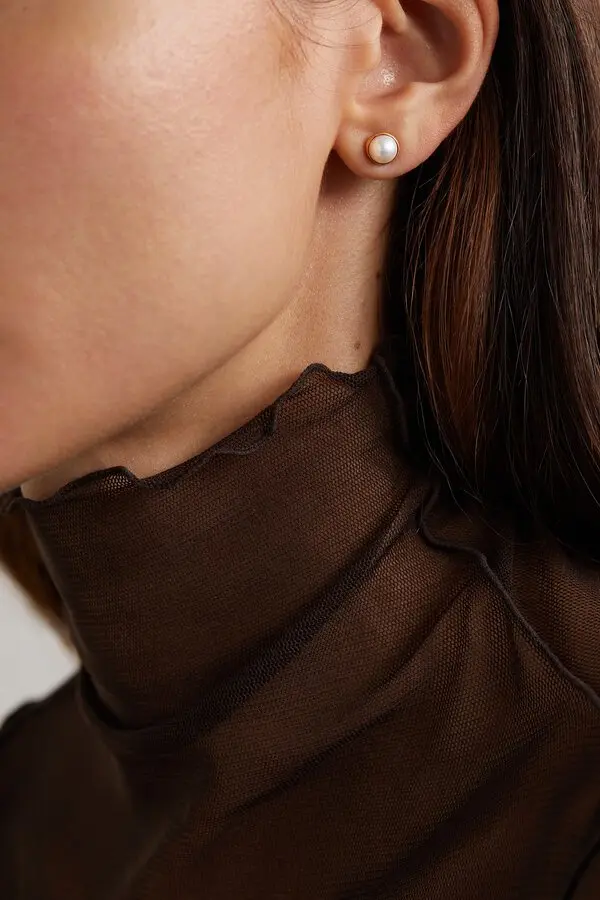 OLE LYNGGAARD COPENHAGEN Lotus Pearl And Diamond Earrings - Gold