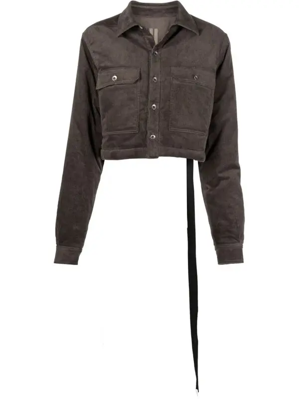 Rick Owens Corduroy Cropped Jacket - Grey