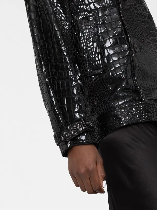 Saint Laurent Double-breasted Leather Coat