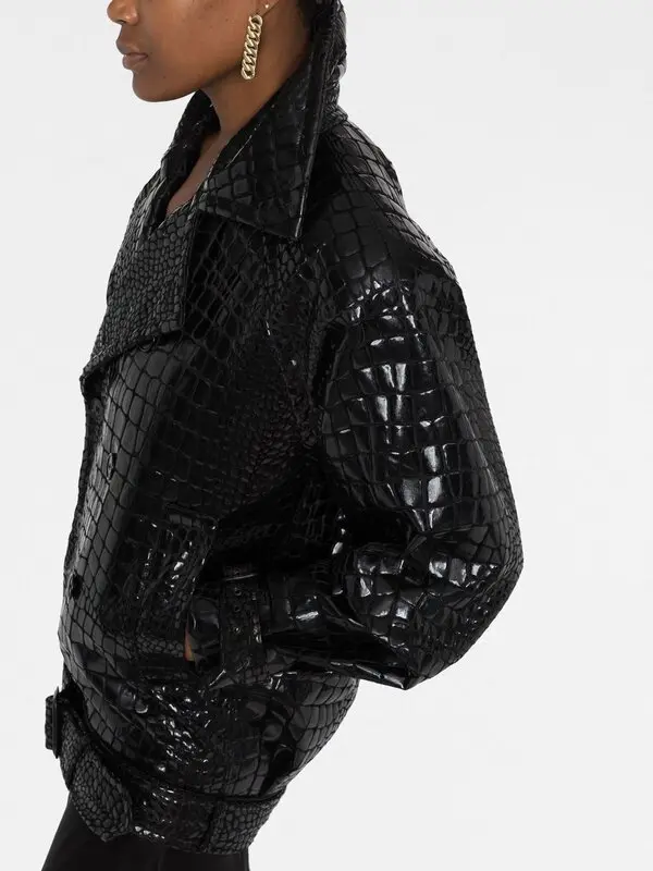 Saint Laurent Double-breasted Leather Coat
