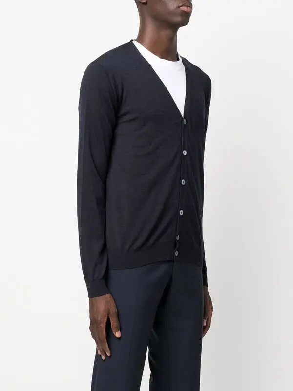 ZANONE Virgin-wool Blend Buttoned Cardigan - Blue