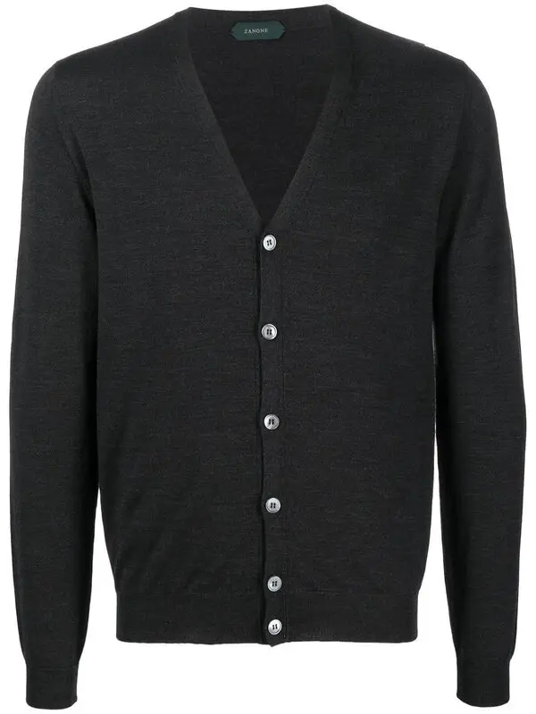 ZANONE Button-up Knitted Cardigan - Black