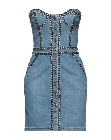 Moschino Mini Denim Dress With Appliqués