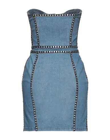 Moschino Mini Denim Dress With Appliqués