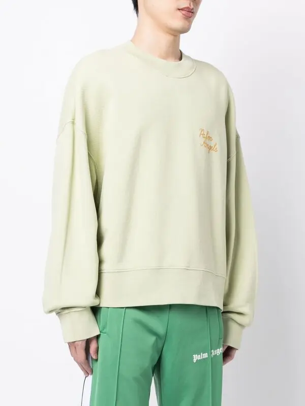 Palm Angels Logo-embroidered Sweatshirt - Green