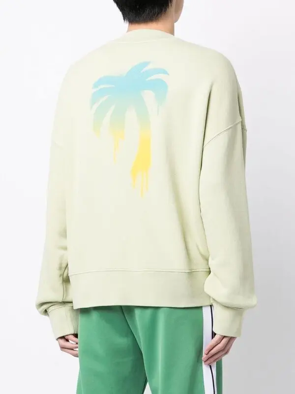 Palm Angels Logo-embroidered Sweatshirt - Green