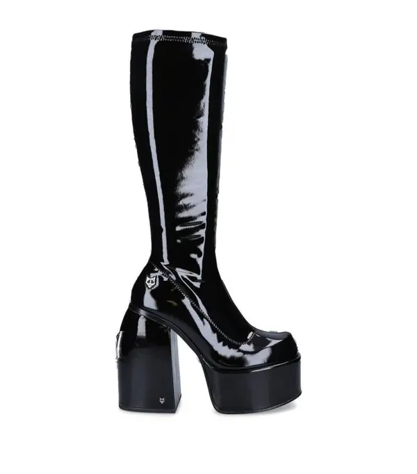 Naked Wolfe Spice Shine Stretch Boots 130 In Black - 14% Off