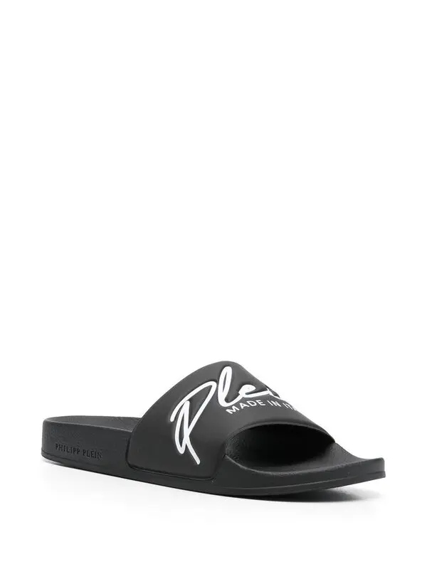 Philipp Plein Logo-print Slides - Black