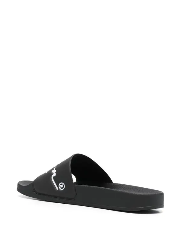 Philipp Plein Logo-print Slides - Black