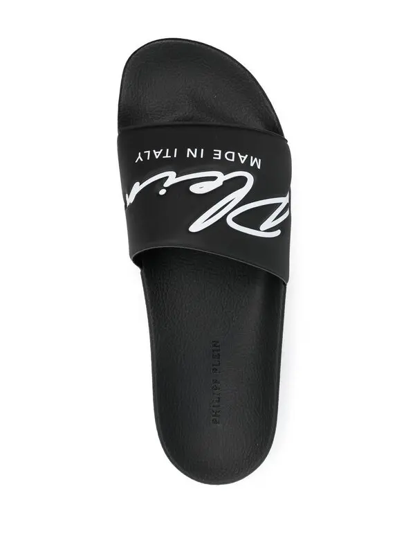 Philipp Plein Logo-print Slides - Black