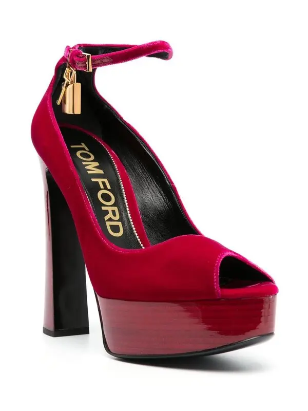 TOM FORD 145mm Platform Velvet Sandals