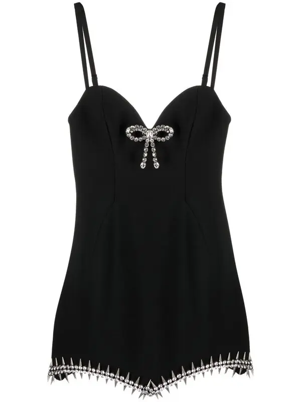 AREA Crystal-embellished Mini Dress