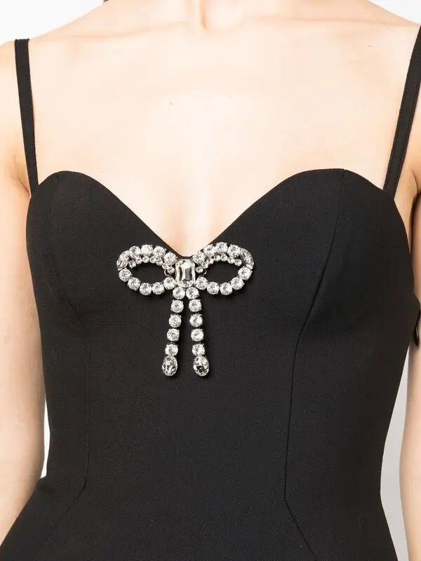 AREA Crystal-embellished Mini Dress