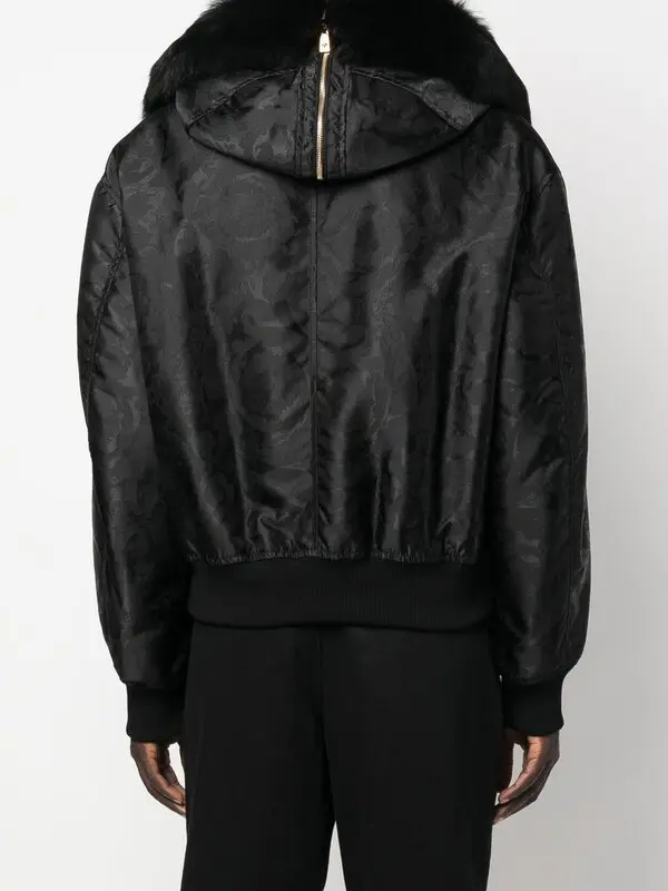 Versace Baroque-print Shearling-lined Jacket