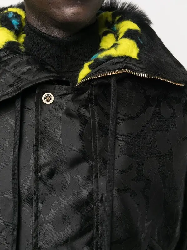 Versace Baroque-print Shearling-lined Jacket