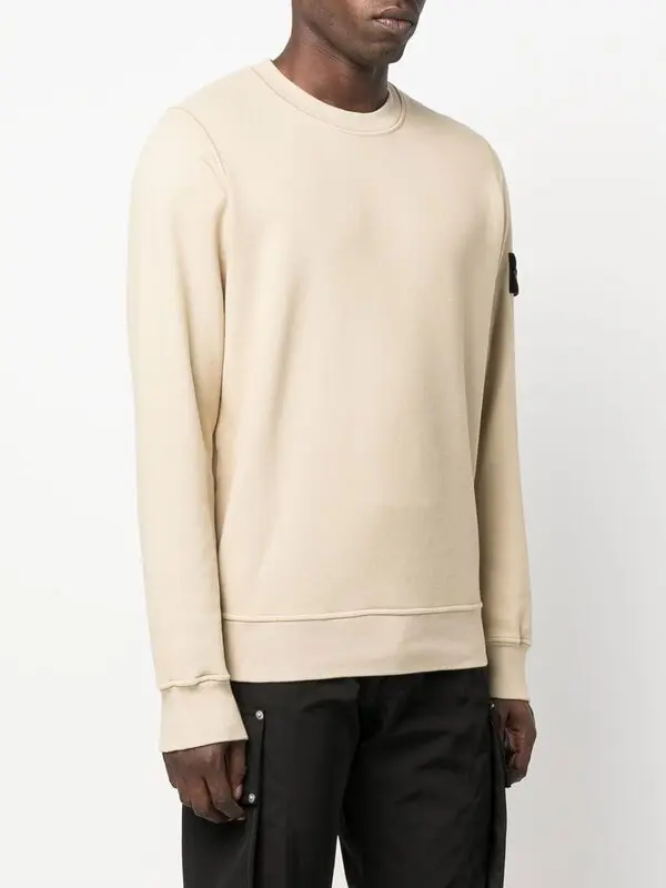 Stone Island Compass-patch Cotton Sweatshirt - Neutrals