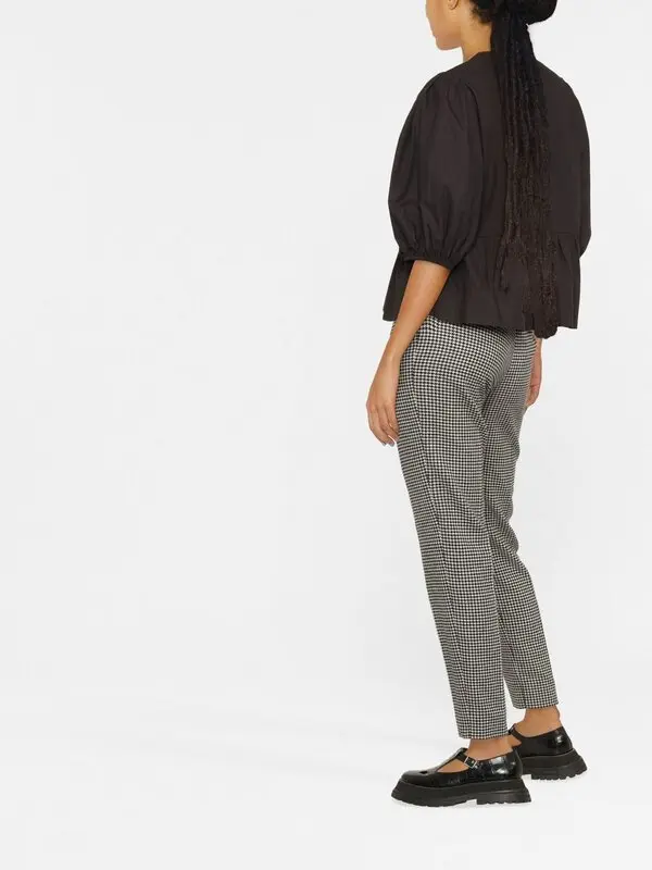 GANNI Cotton Poplin Peplum Tie Blouse