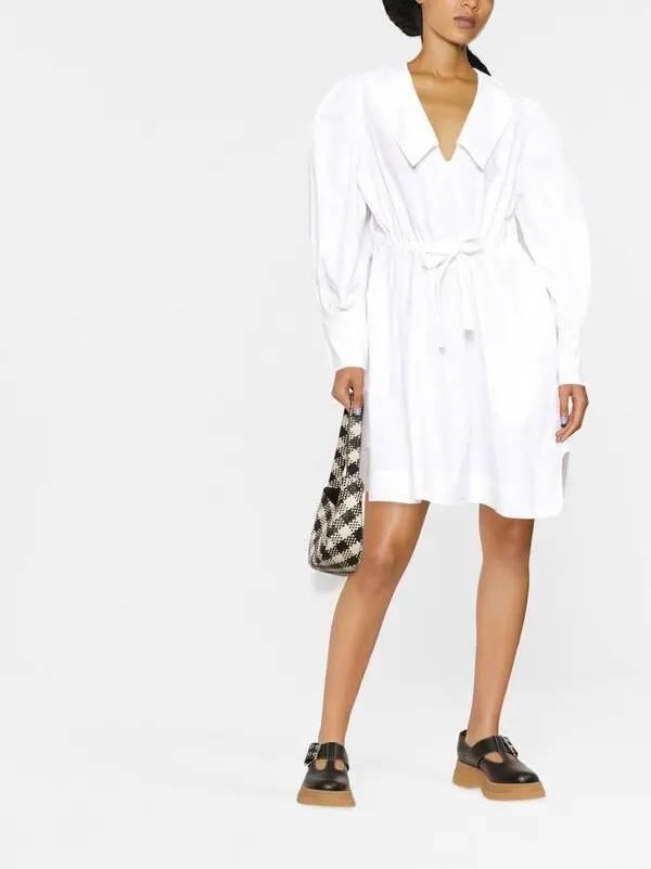 GANNI Drawstring-waistband Short Dress