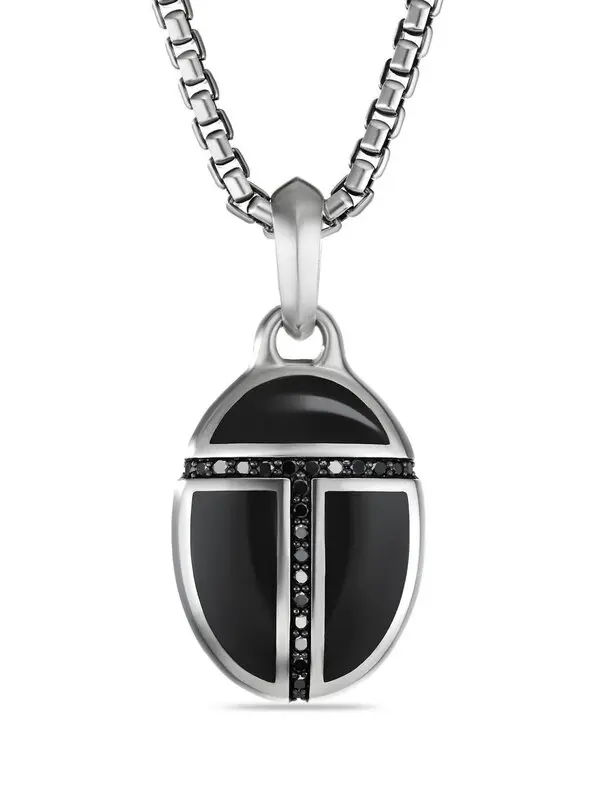 David Yurman Sterling Cairo Onyx And Diamond Amulet