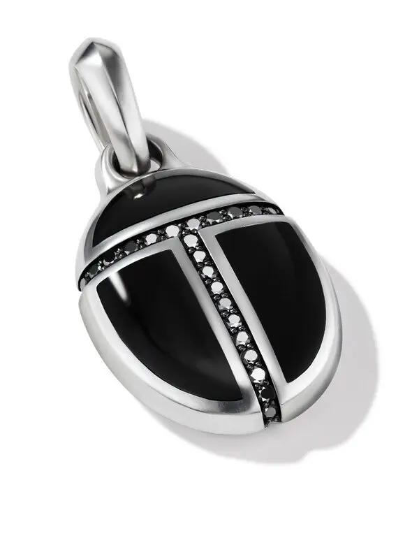 David Yurman Sterling Cairo Onyx And Diamond Amulet