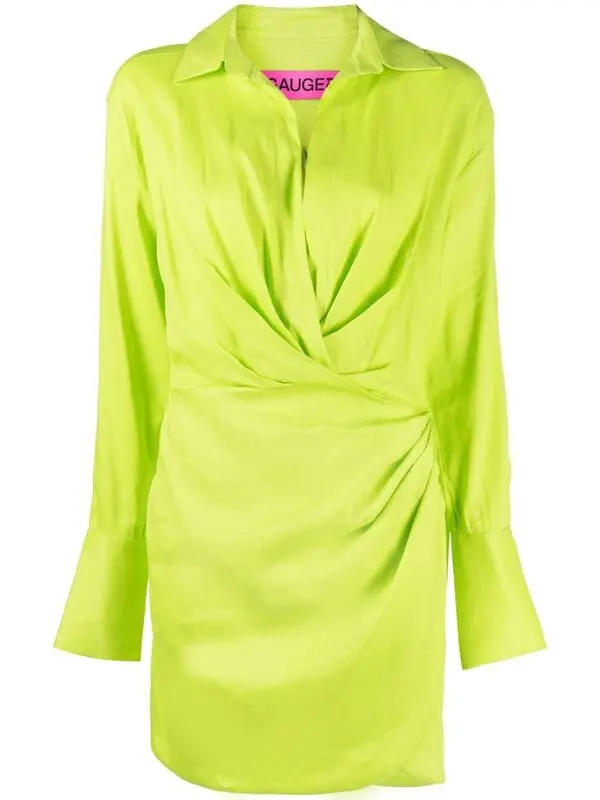 Gauge81 Naha Draped Mini Shirt Dress - Green