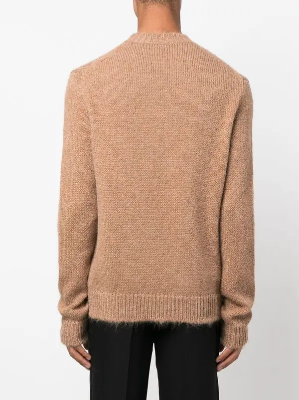 JIL SANDER Round-neck Knit Jumper - Brown