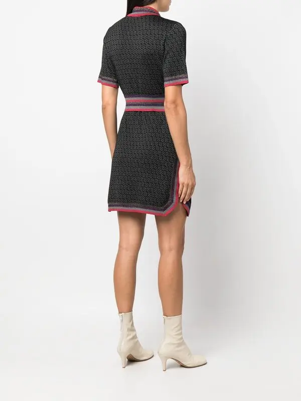 FERRAGAMO Monogram Tie-waist Knitted Dress