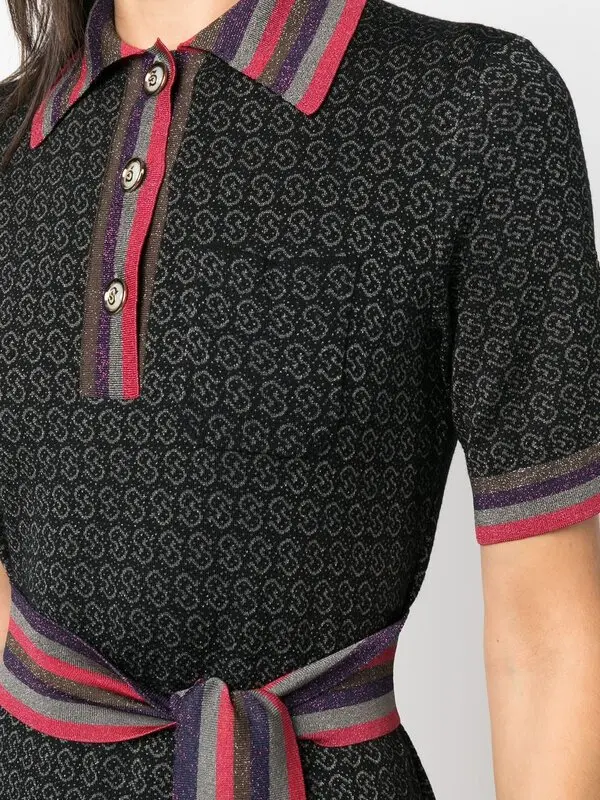 FERRAGAMO Monogram Tie-waist Knitted Dress